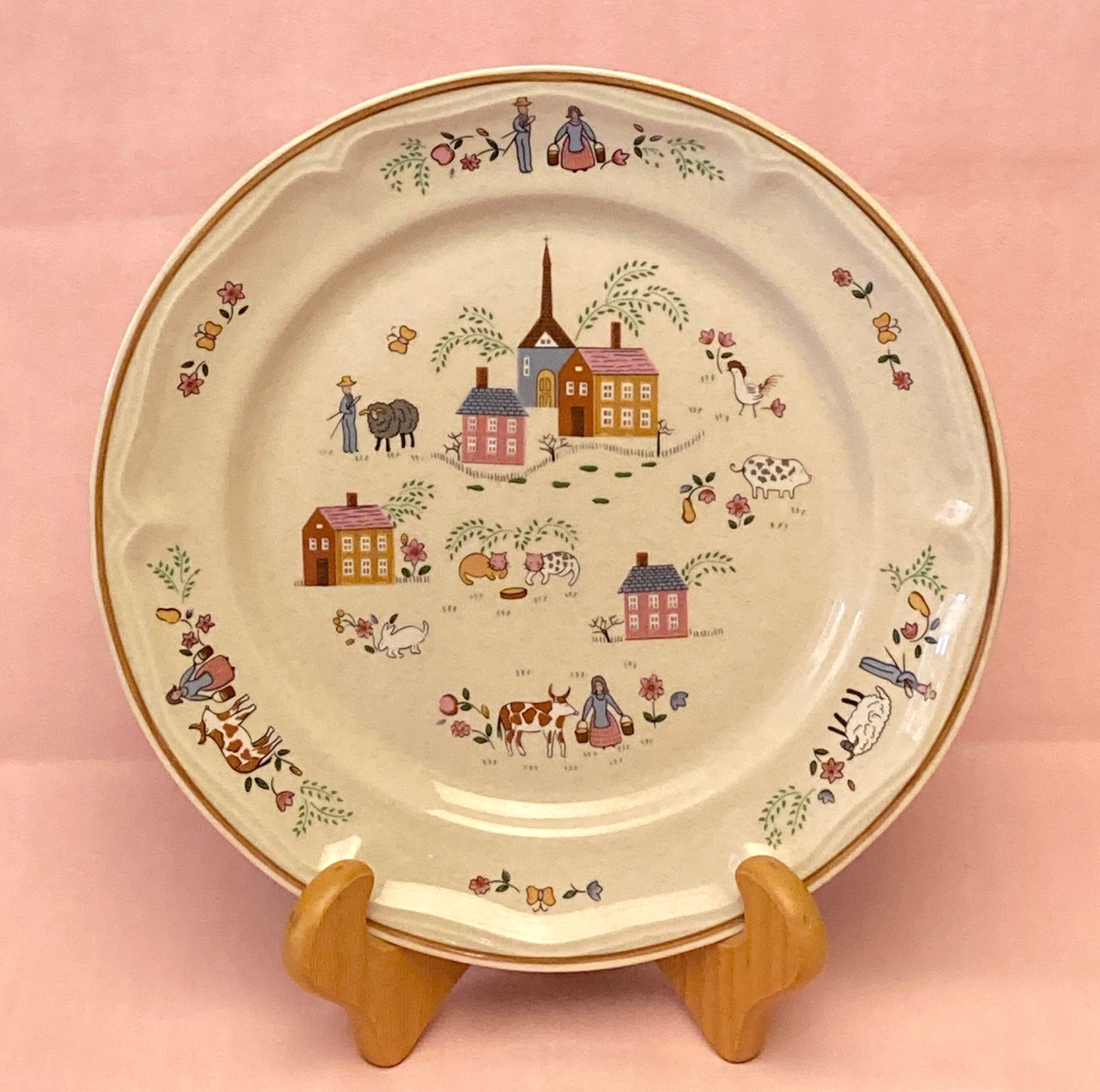 Newcor Stoneware Heirloom dinner plate Our Country 6004 vintage 1986 ...
