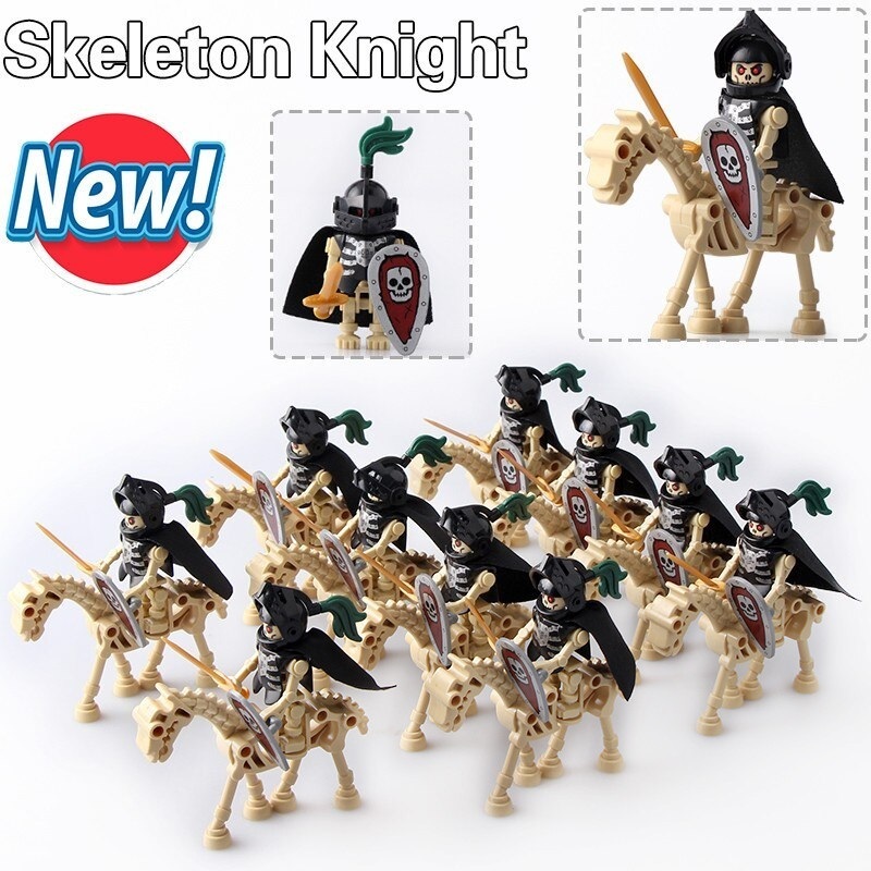 10pcs/set Skeleton Knight mounted on Undead Horse Castle theme Lego ...