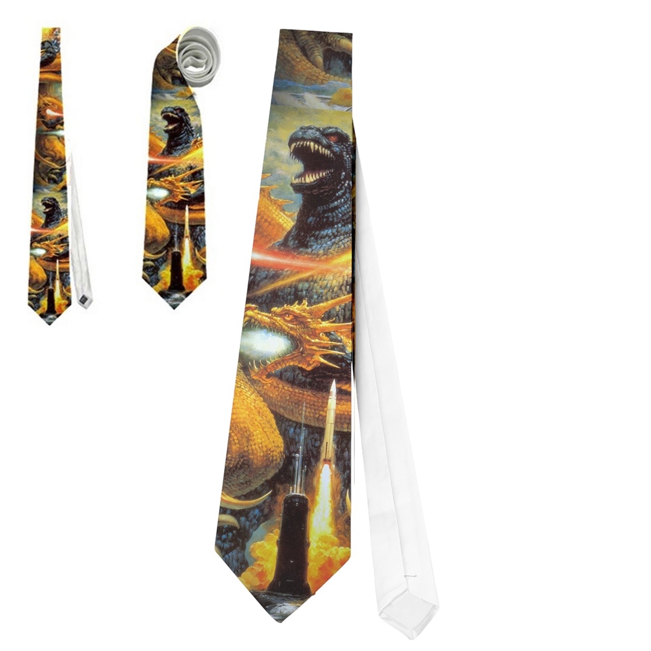 Necktie Godzilla Kaiju Tokusatsu Japanese Action Ghidorah Cosplay - Men ...