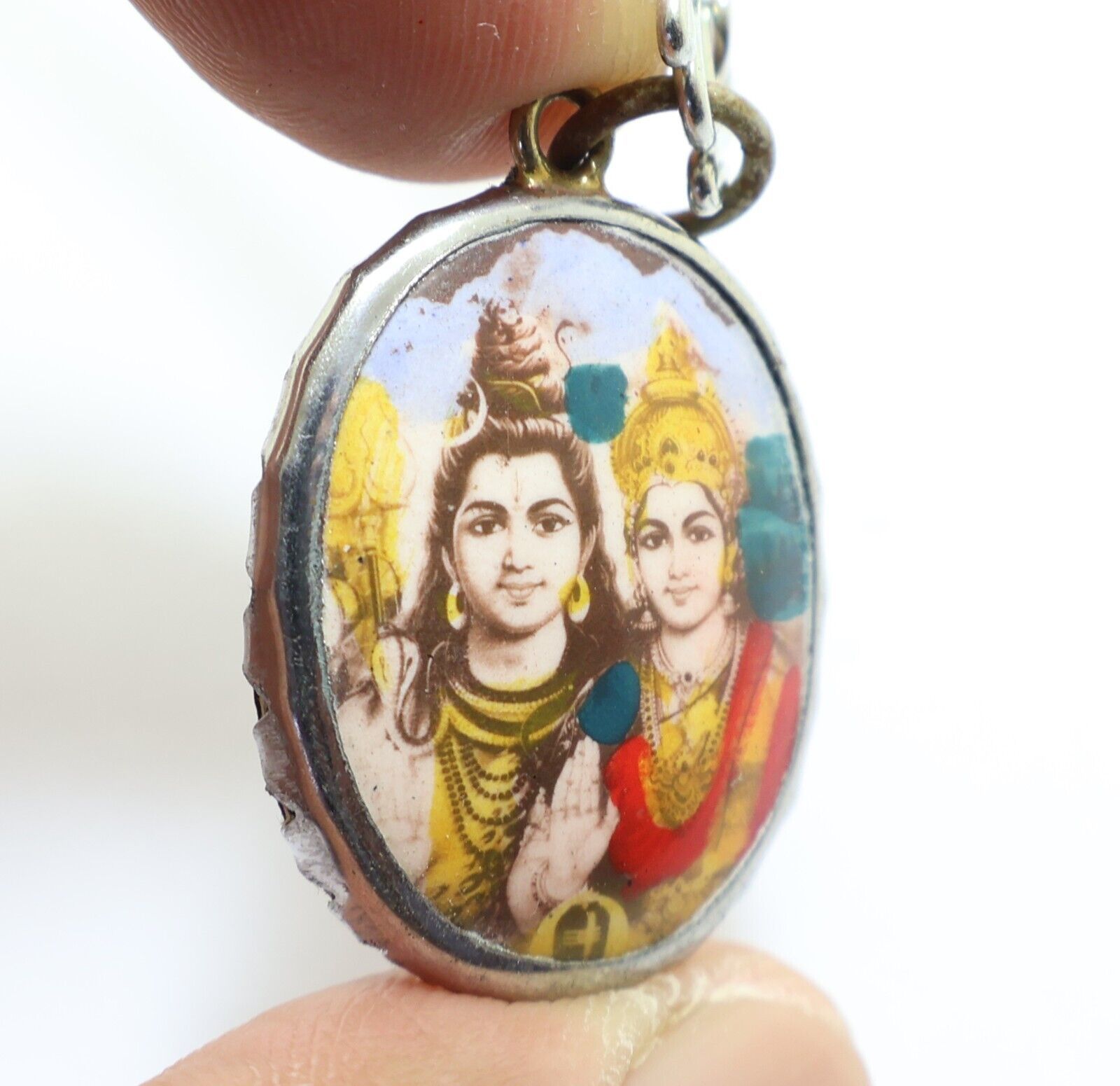 LORD SHIVA MAHADEV MAA PARVATI UMA DEVI SHAKTI BLESS OM PENDANT LOCKET ...