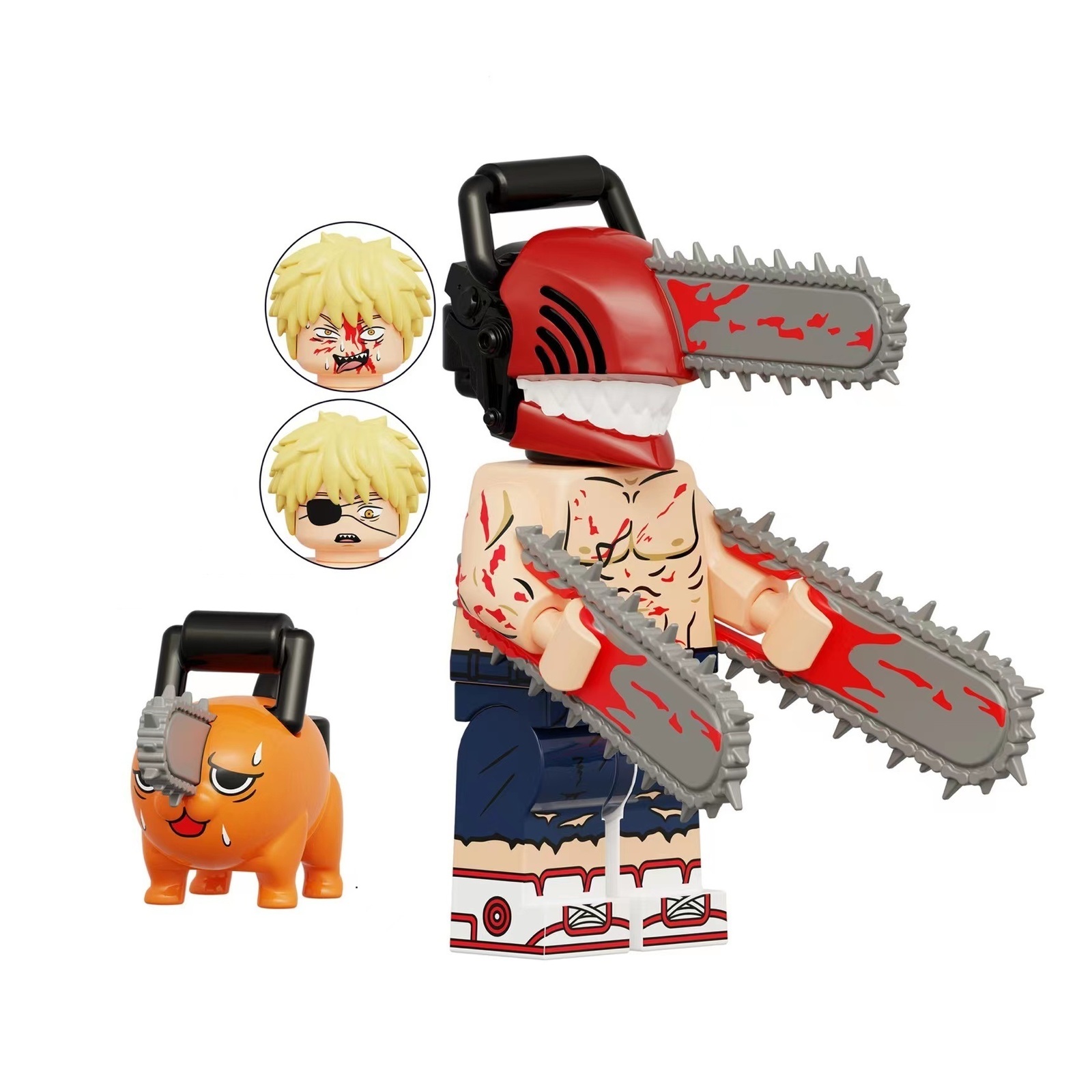 Denji Pochita The Chainsaw Man Minifigures Weapons and Accessories ...