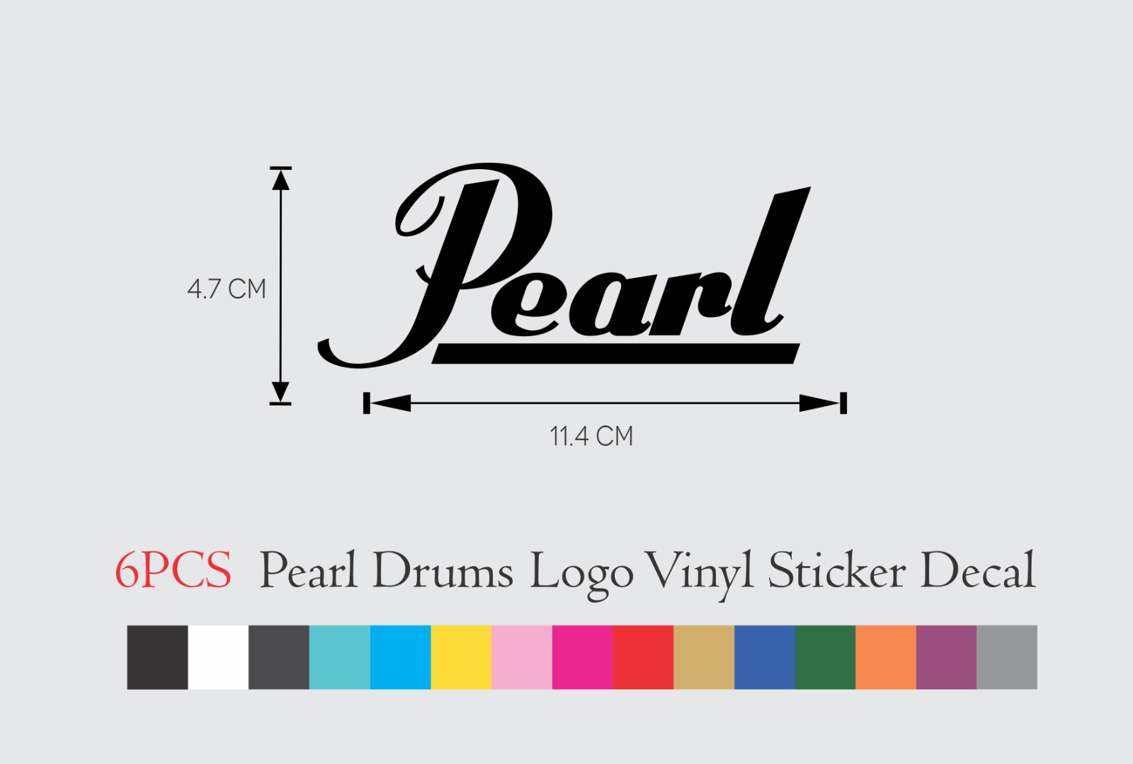 6 PCS Pearl Drums logo Vinyl Decal Sticker SET - Decals & Vinyls