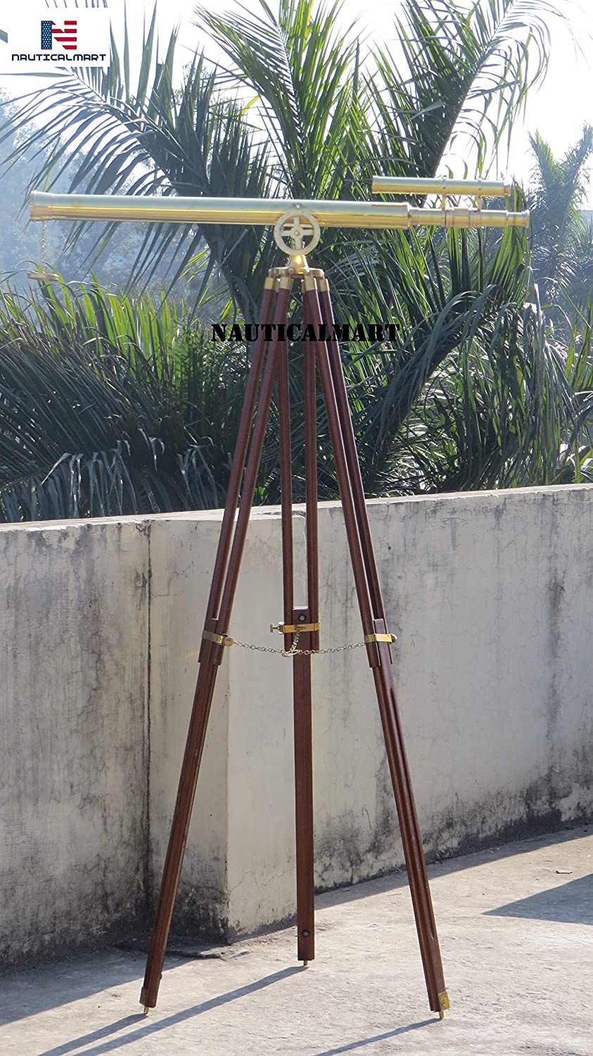 Large Double Barrel Telescope Brass Ship Telescope Nautical Telescope ...