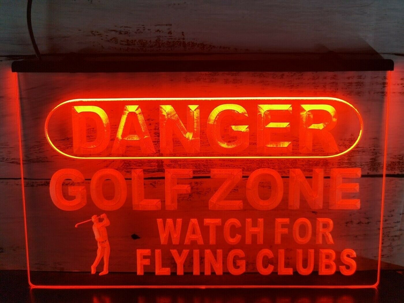 Golf Zone Danger Warning LED Neon Light Sign Home Decor Craft Display ...