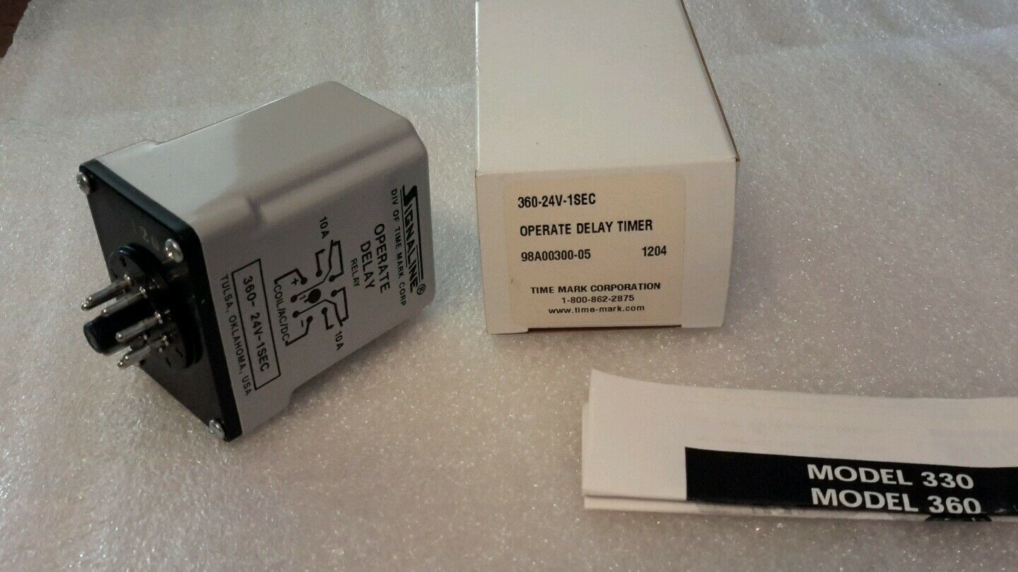 SIGNALINE 360-24V-1SEC OPERATE DELAY TIMER RELAY TIME MARK 10A NEW $99 - Relays