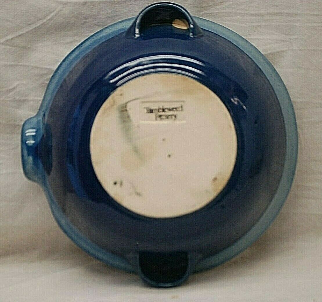 Tumbleweed Pottery Upright Chicken Cooker Baking Roaster Blue Stoneware ...