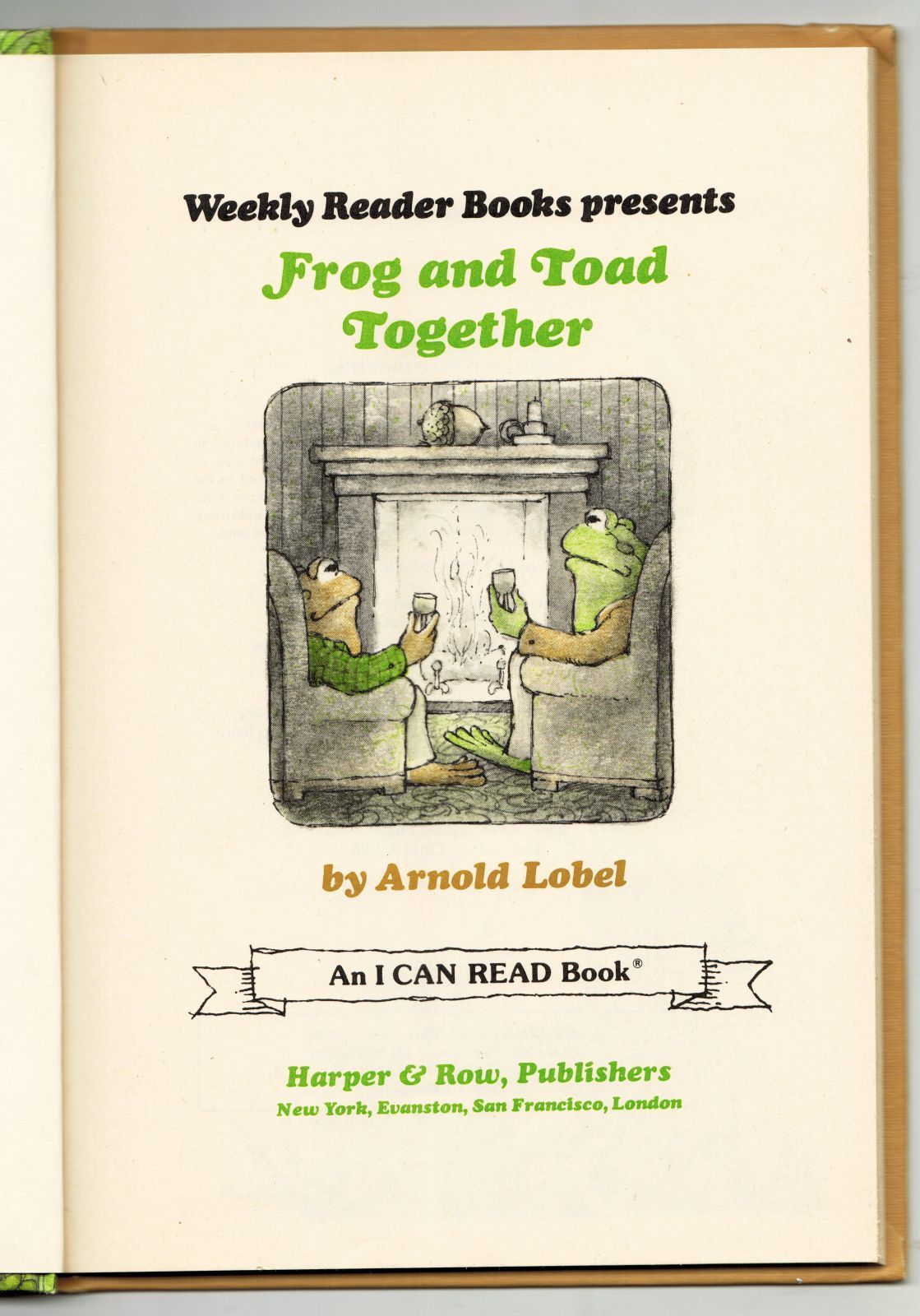 1972 I Can Read Weekly Reader Frog and Toad Together Arnold Lobel HC ...