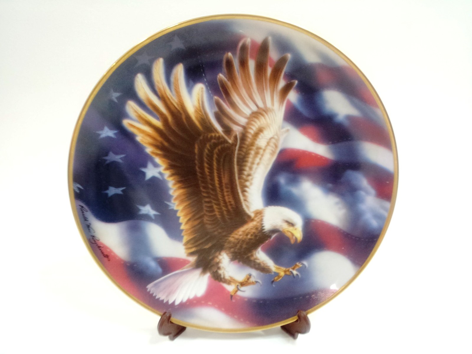 Franklin Mint 1991 American Eagle Plate-8-y056 - Decorative Collectibles