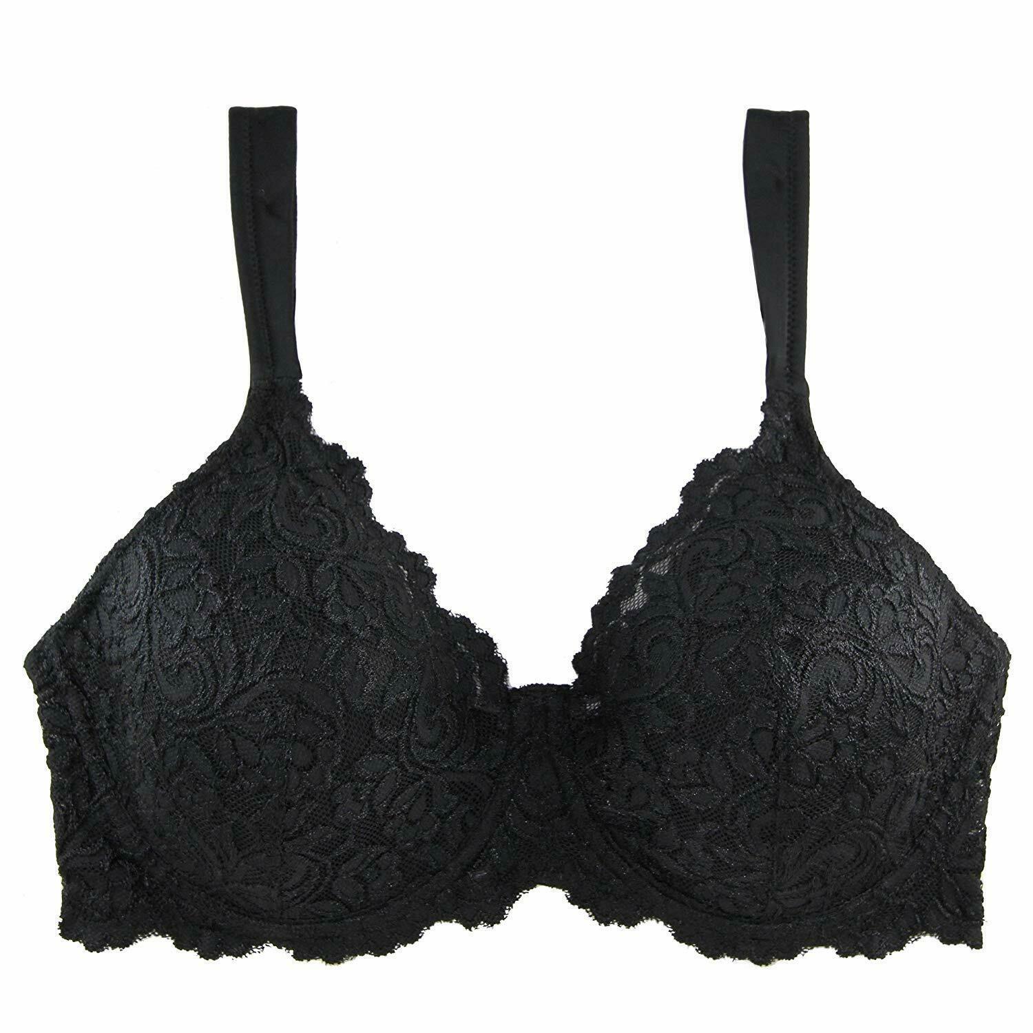 LEADING LADY Black Scalloped Lace Bra, US 44B, UK 44B, NWOT - Bras ...