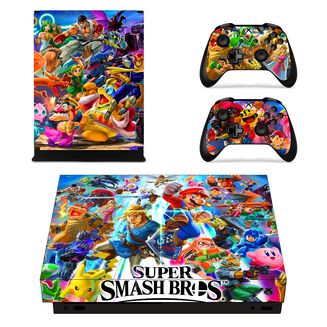 Xbox one X Console Skin Super Smash Bros Ultimate Vinyl Skin Stickers ...