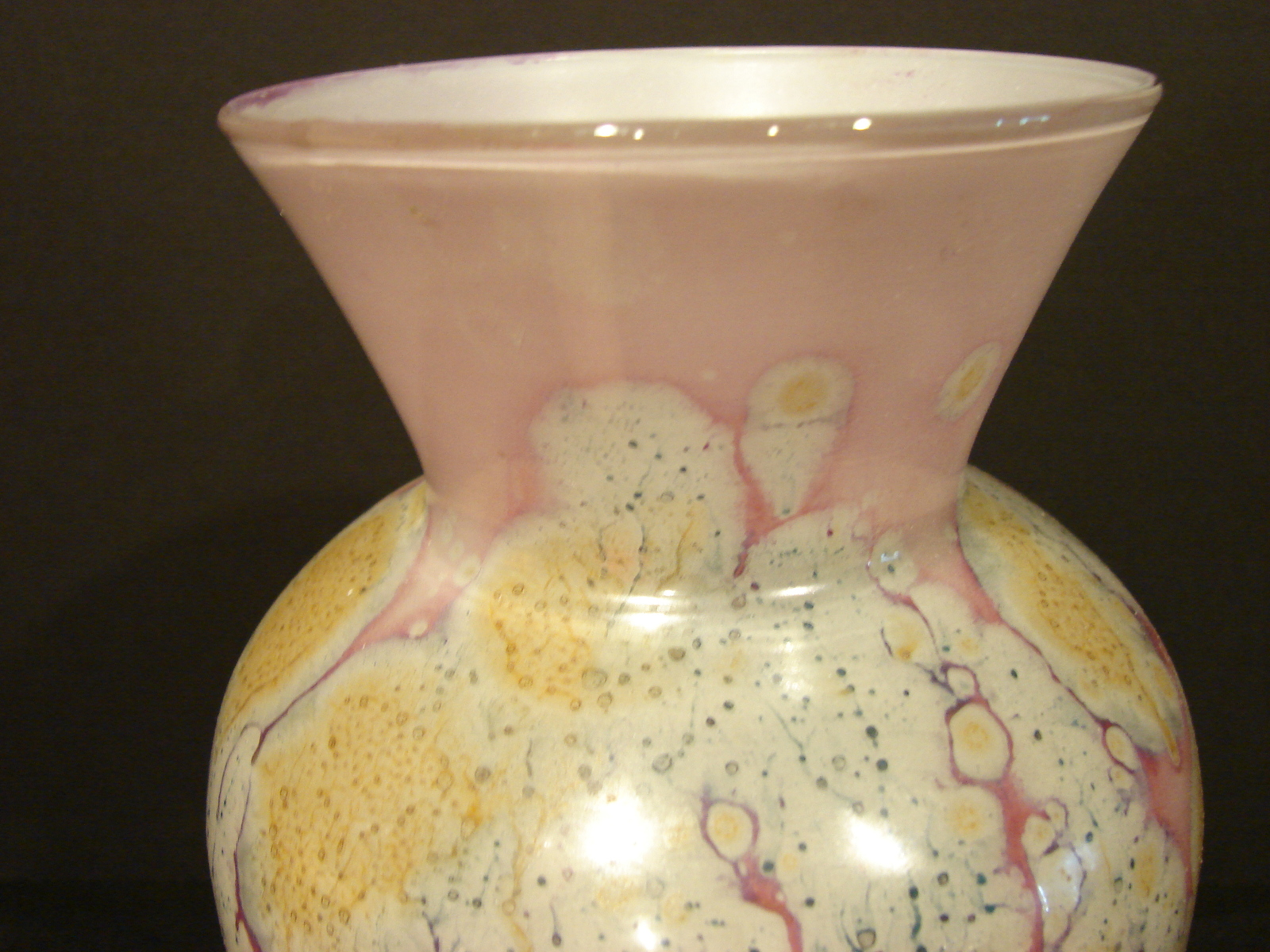 Simron Unique Multi Color Glass Vase Hand Painted in Israel - Vases