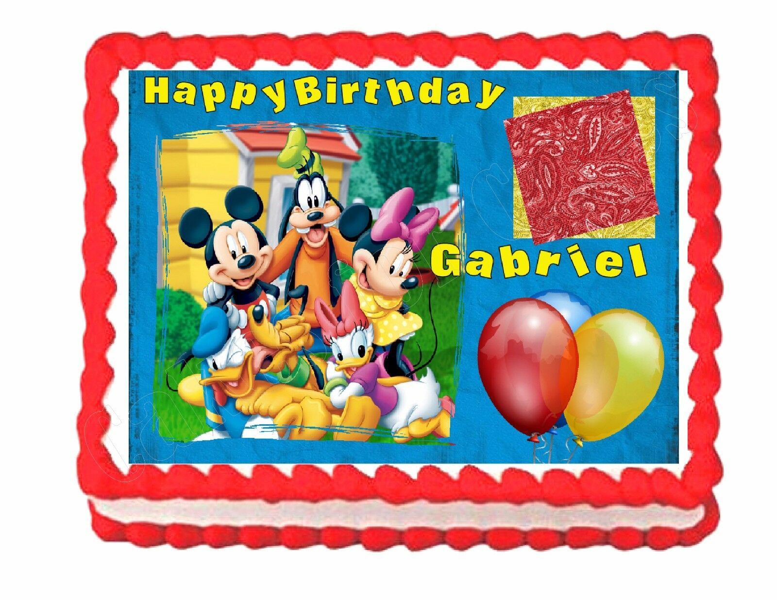 Mickey Mouse Clubhouse edible cake image frosting sheet - personalized ...