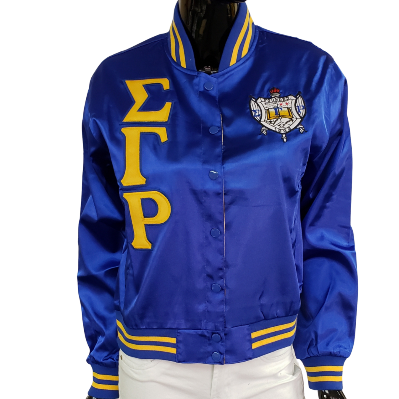 SIGMA GAMMA RHO SORORITY LETTERMAN JACKET 1922 SATIN VARSITY JACKET ...