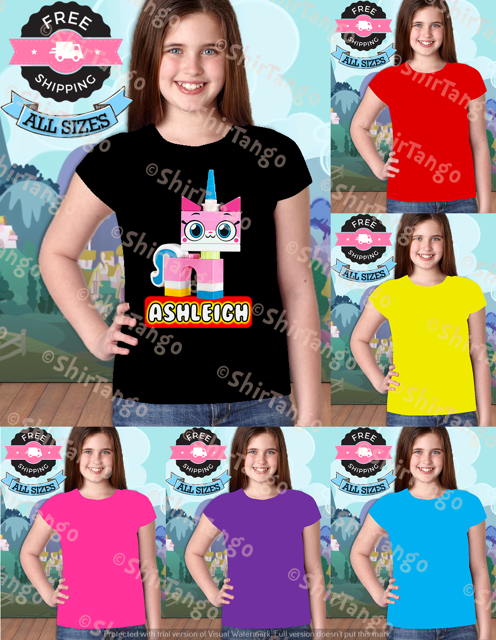 Lego Movie Unikitty Legoland Personalized Custom Color T Shirt - All ...