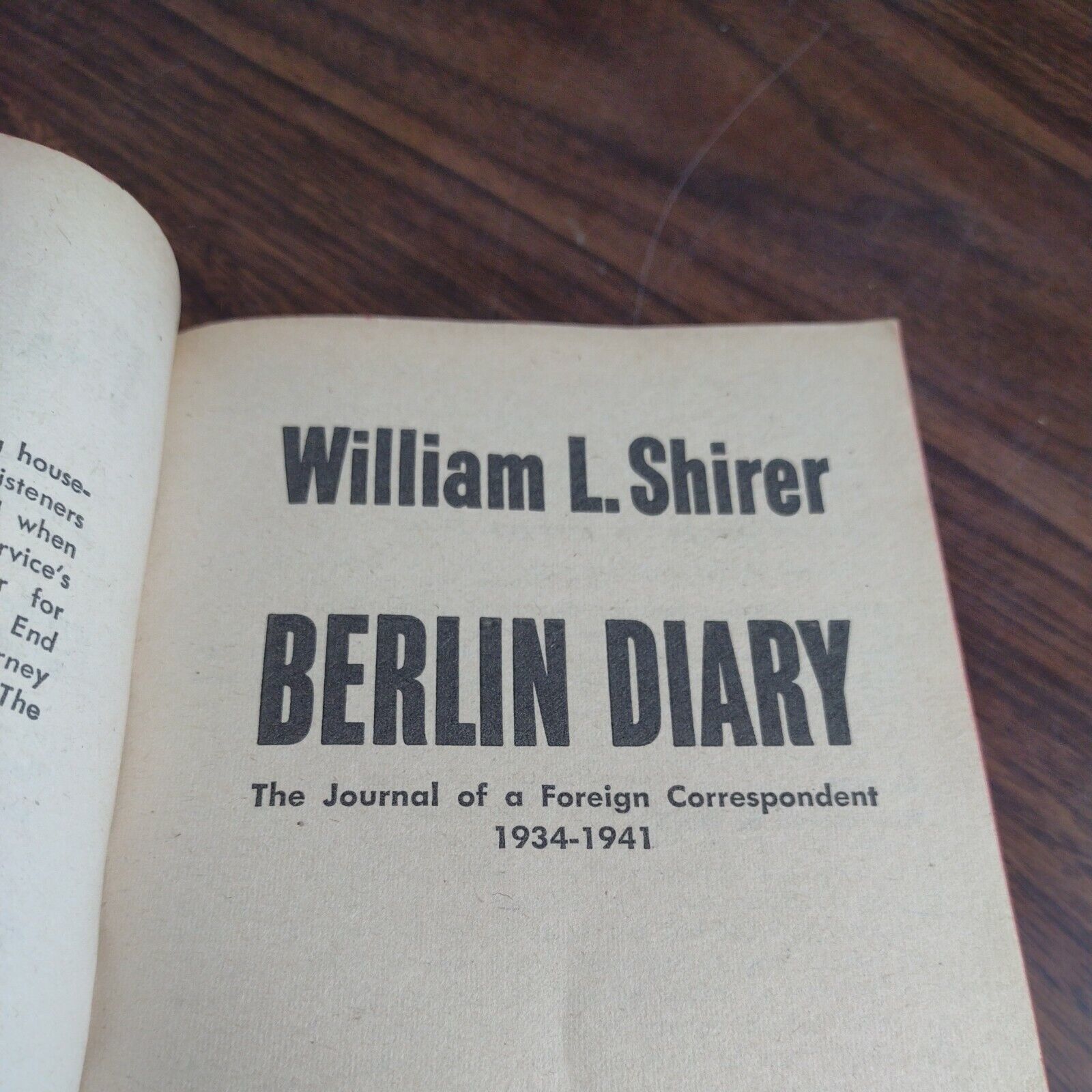 Vintage 1961 PB BERLIN DIARY William L. Shirer Rise and Fall Third ...