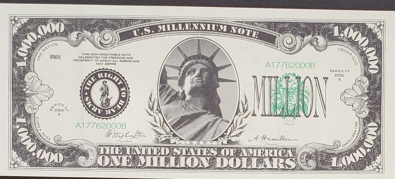 U.S. Millennium Note One Million Novelty Paper Money - Paper Money: World