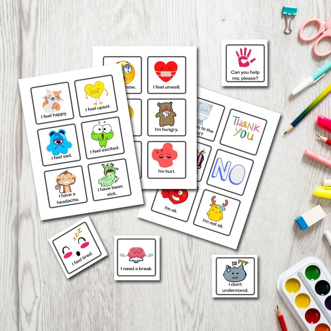 printable Communication Cards for Non-Verbal, Autism, Children ...