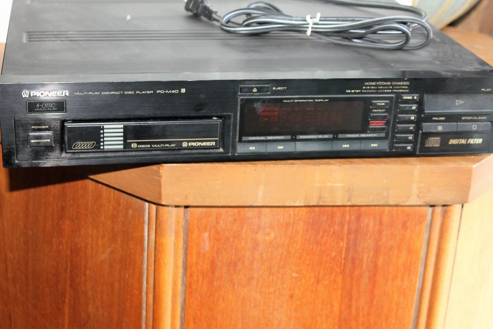 vintage Pioneer PD-M40 multi-play 6 Disc CD player w 6 disc magazine ...