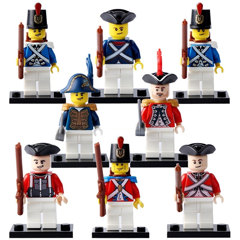 8pcs/set American Revolutionary War Chief Red coat Royal Navy Lego ...