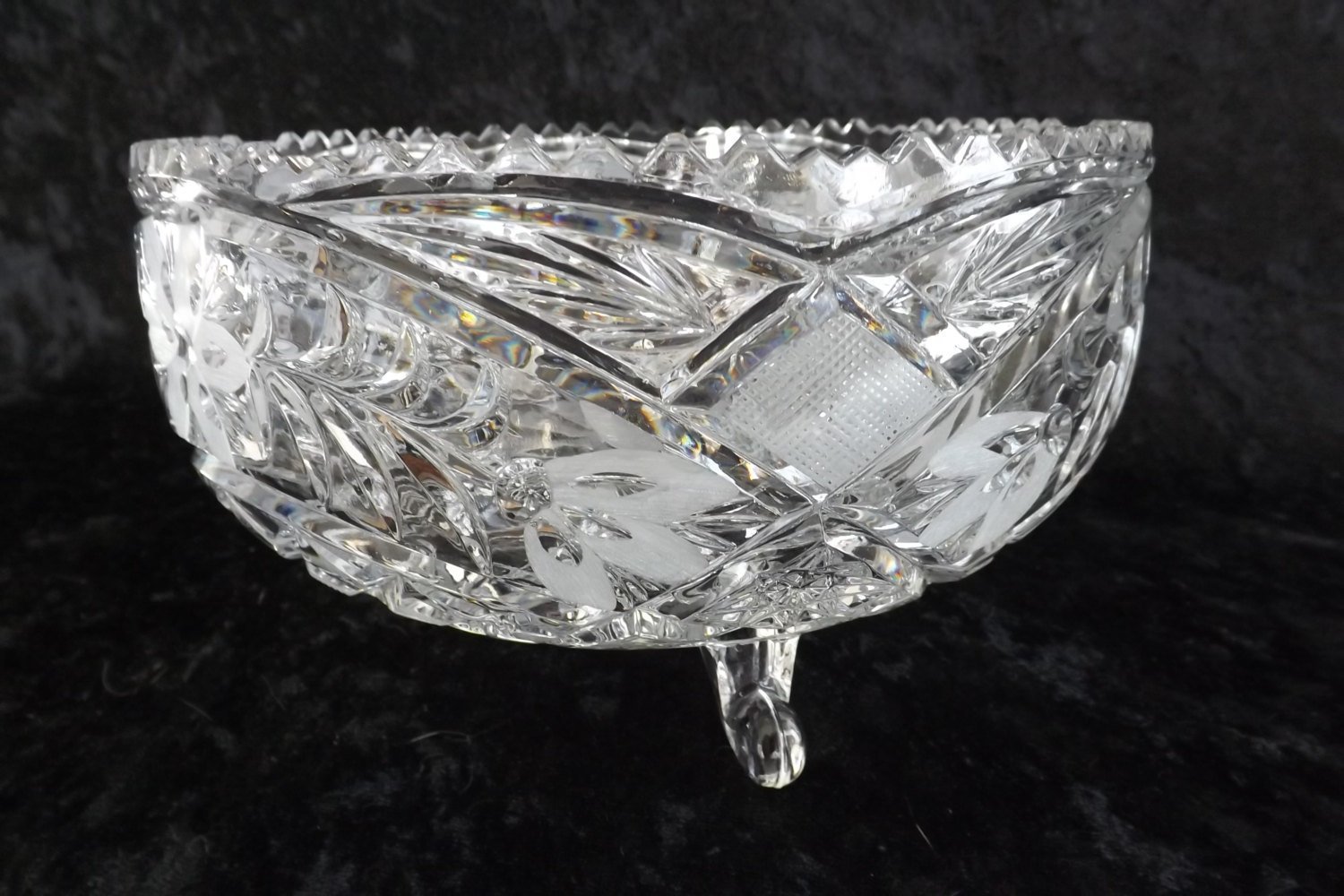 Imperlux Cut Crystal Footed Bowl from the Imperial Crystal and China ...