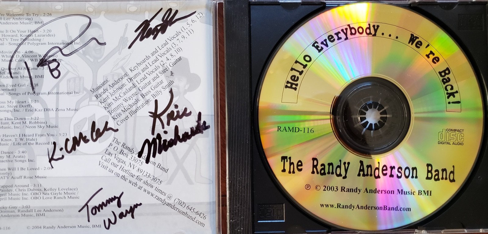 The Randy Anderson Band "Hello Everybody... we're back!" 2003 Signed CD ...