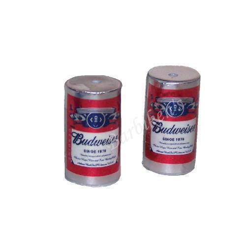 1:6 SCALE MINI BUDWEISER BEER CAN 2-PACK KEN BARBIE ACTION FIGURE ...