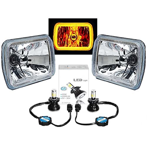 Octane Lighting 7X6 Plasma Amber COB Halo Glass/Metal Headlight 40W LED ...