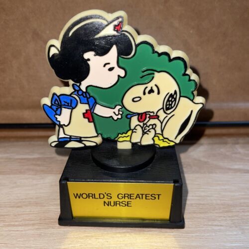 Vintage Aviva World Greatest Nurse Trophy Snoopy &Lucy Peanuts Low ...