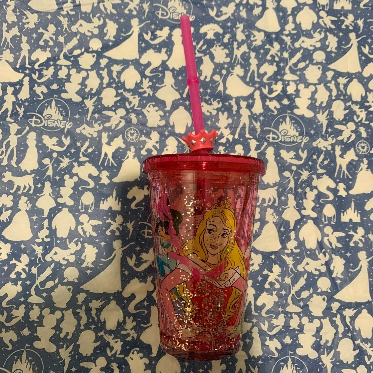 New Disney Princess Belle Jasmine Tiana Cinderella Cup / Tumbler with ...