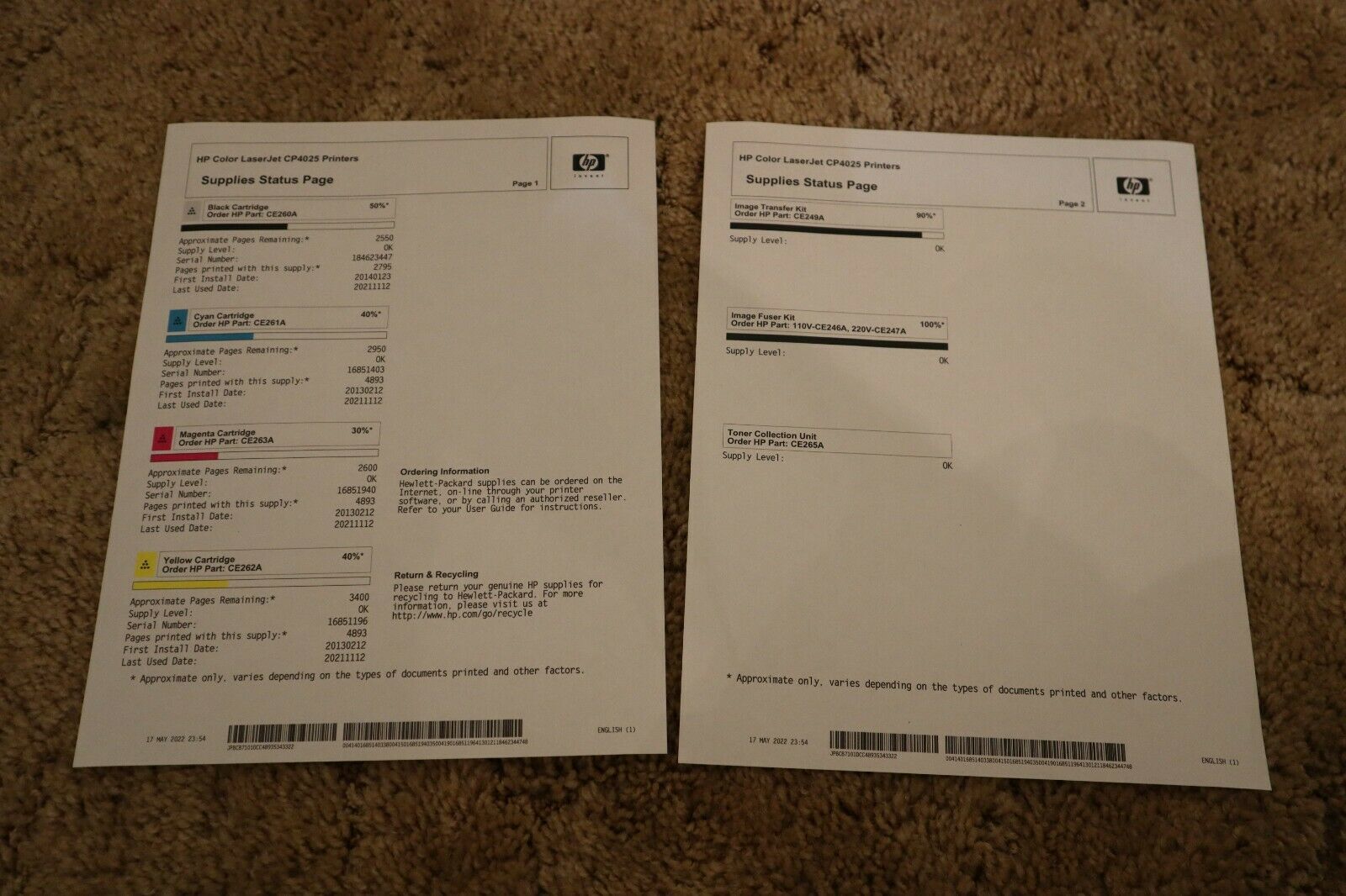 HP Color Laser Jet CP4025 Printer - Printers