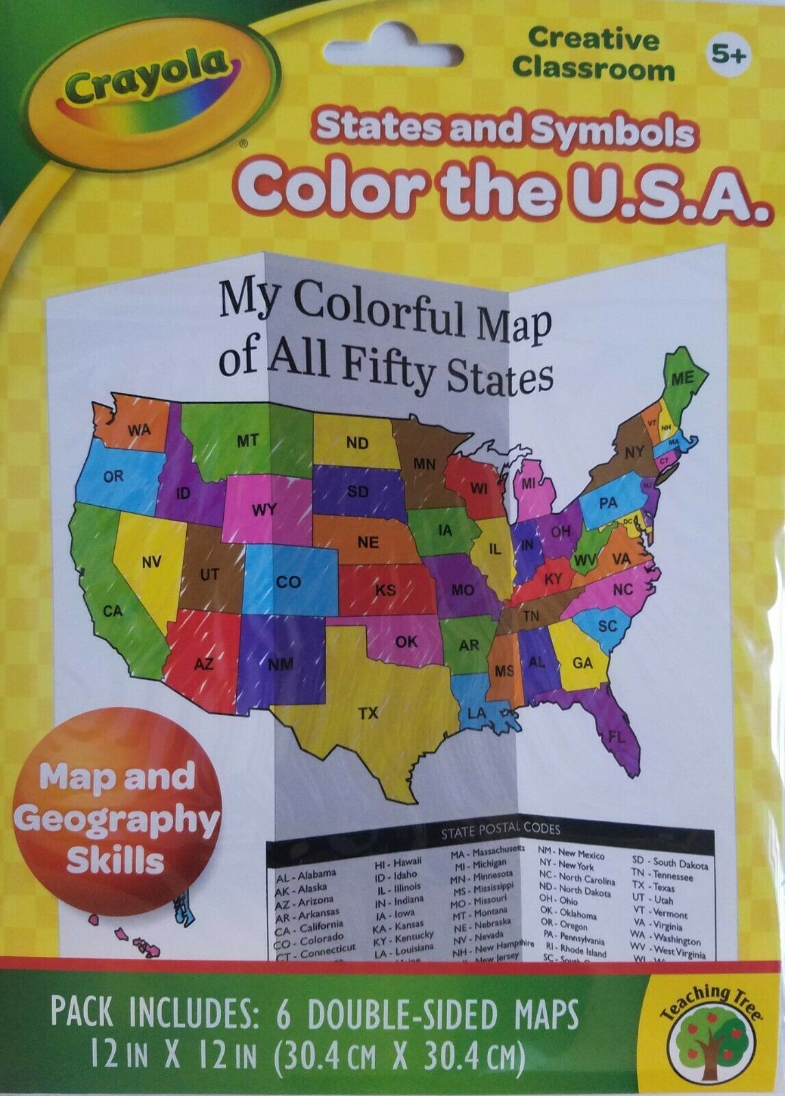 Crayola Color the USA States & Symbols Coloring Maps Age 5+, 6 Double ...