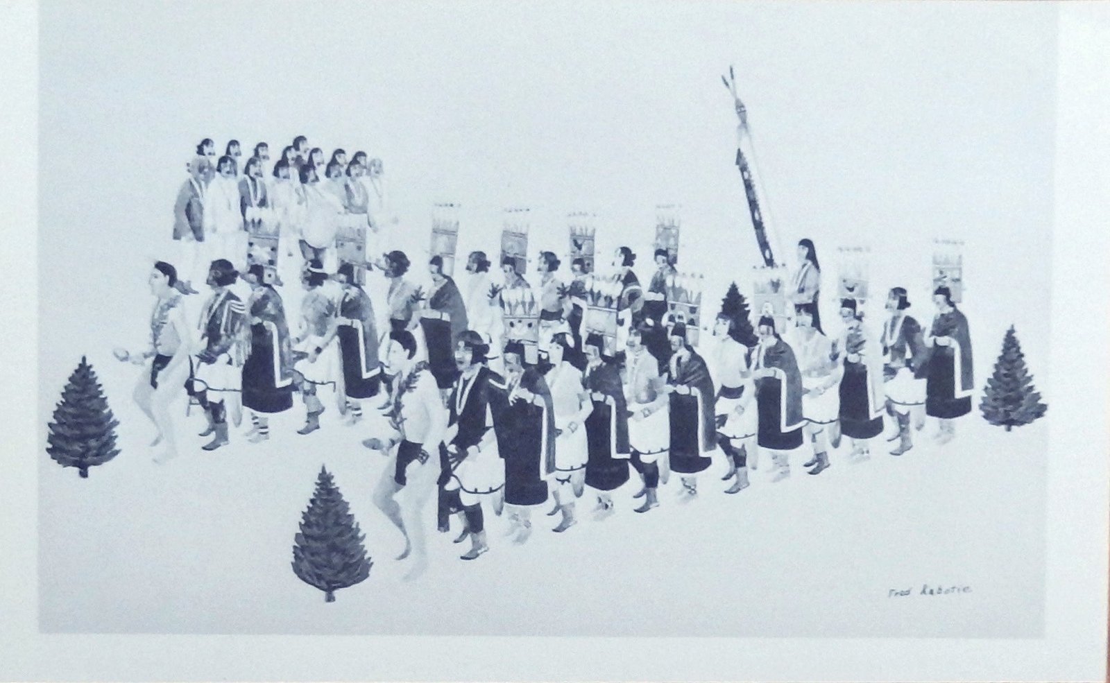 Hopi. Butterfly Dance, painting by Fred Kabotie, print art, gently ...