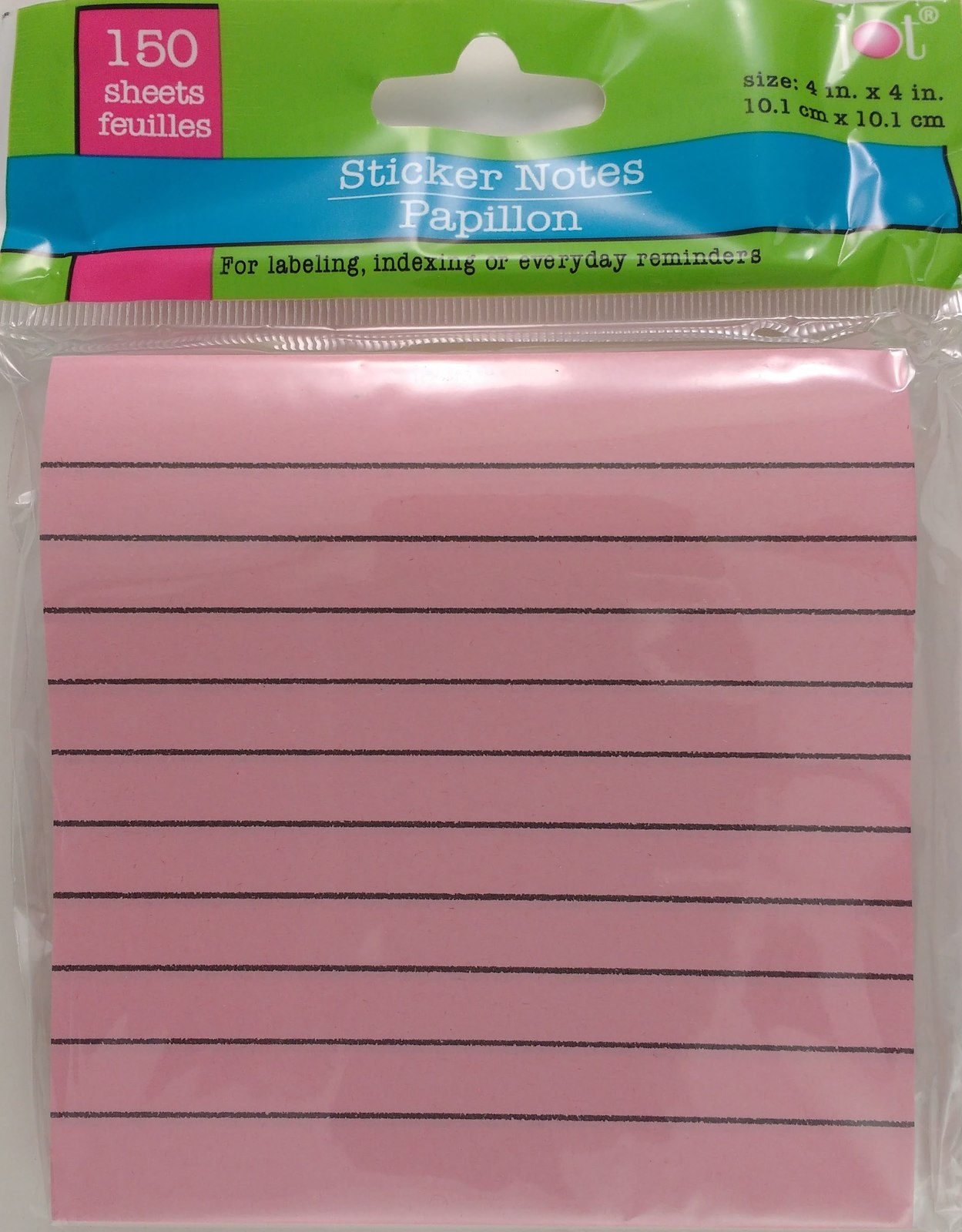 Jot STICKY NOTES RULED 4"x4" 150 Sheets/Pk, SELECT: Neon Orange, Pink ...