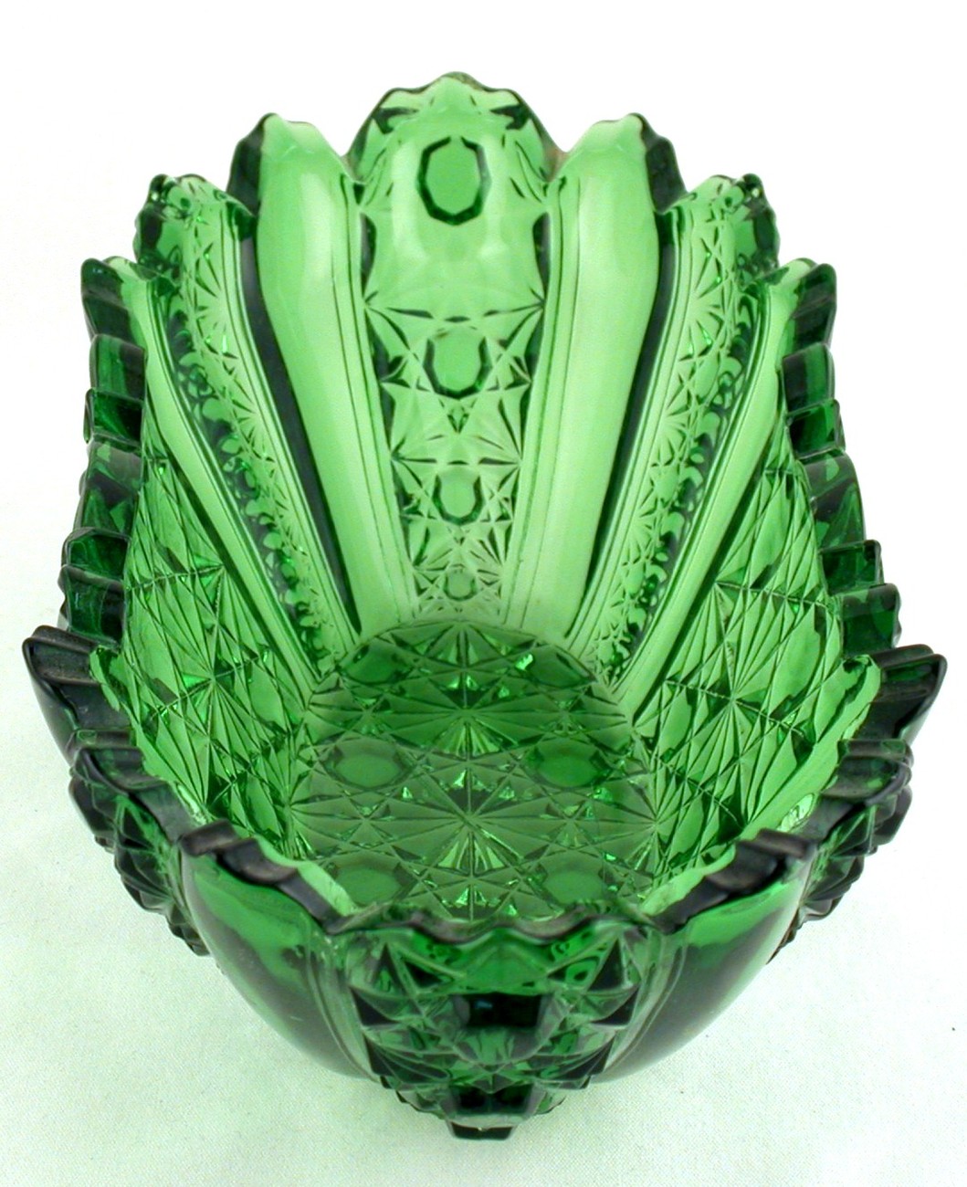 Green Pressed Glass Oval Serving Bowl Vintage Celery Bowls