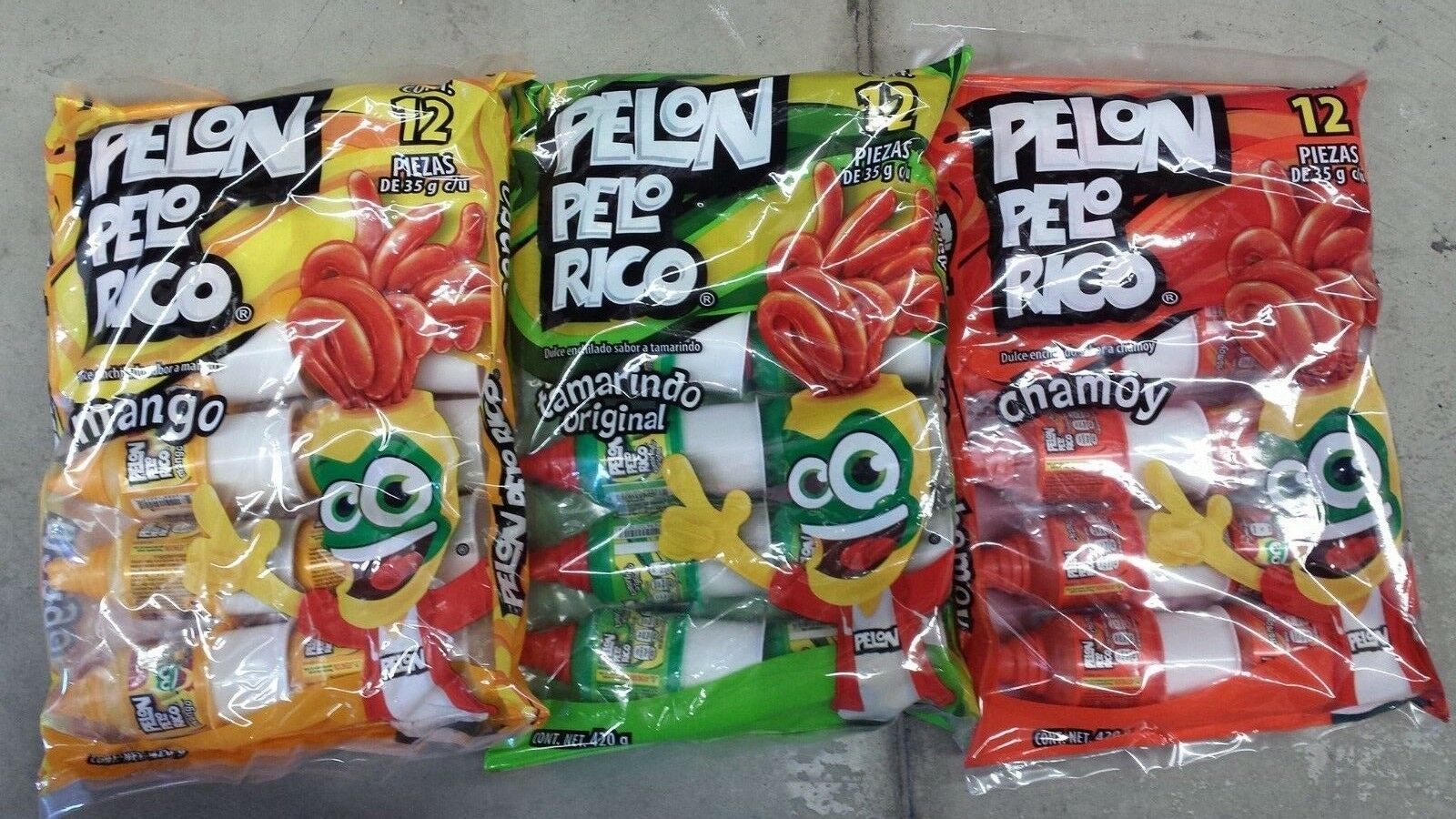 Pelon Pelo Rico 3 Bags Special*Tamarindo-Mango-Chamoy* 12pcs bag Direct ...