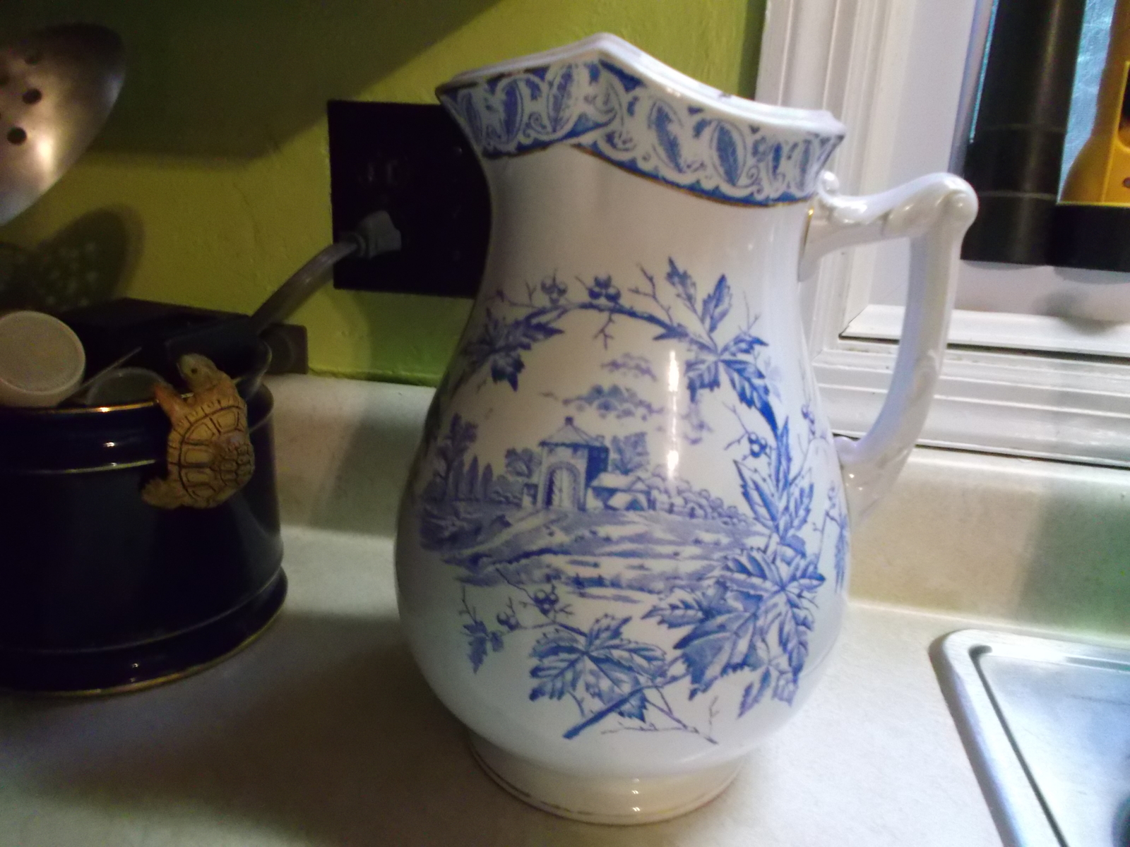Royal Ironstone China Warranted Transferware Pitcher in Blue on White ...