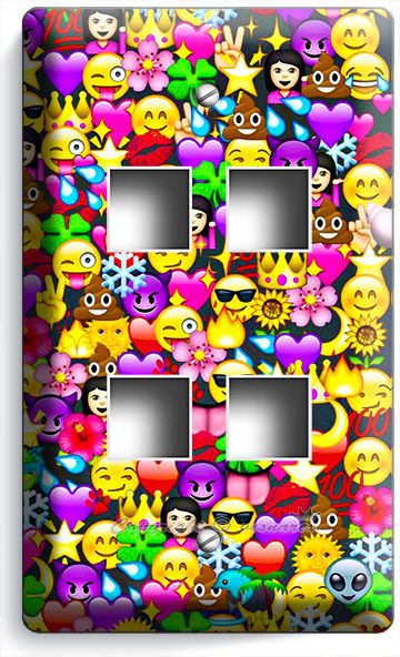EMOJI SYMBOLS SMILEY CHARACTERS LIGHT SWITCH OUTLETS WALL PLATE TEEN ...