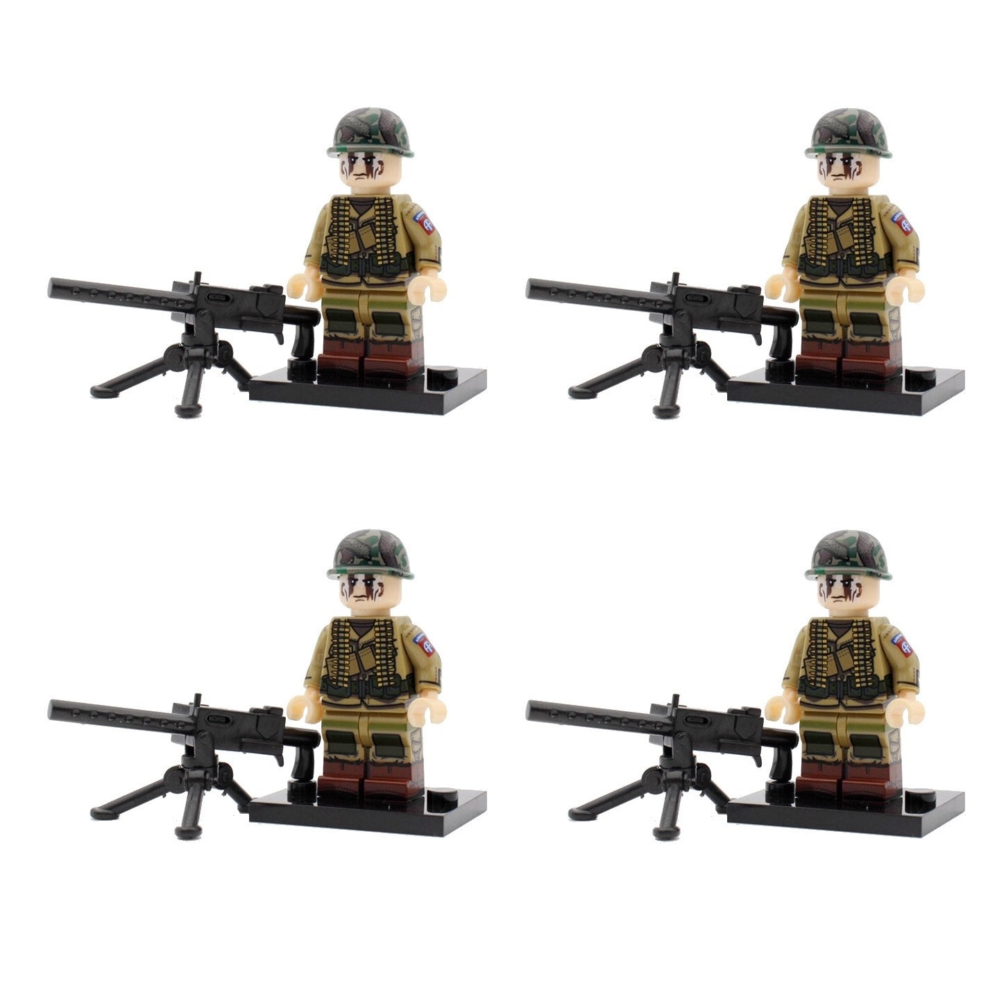 4pcs WW2 US Army 82nd Airborne Paratroopers Minifigures Weapons and ...
