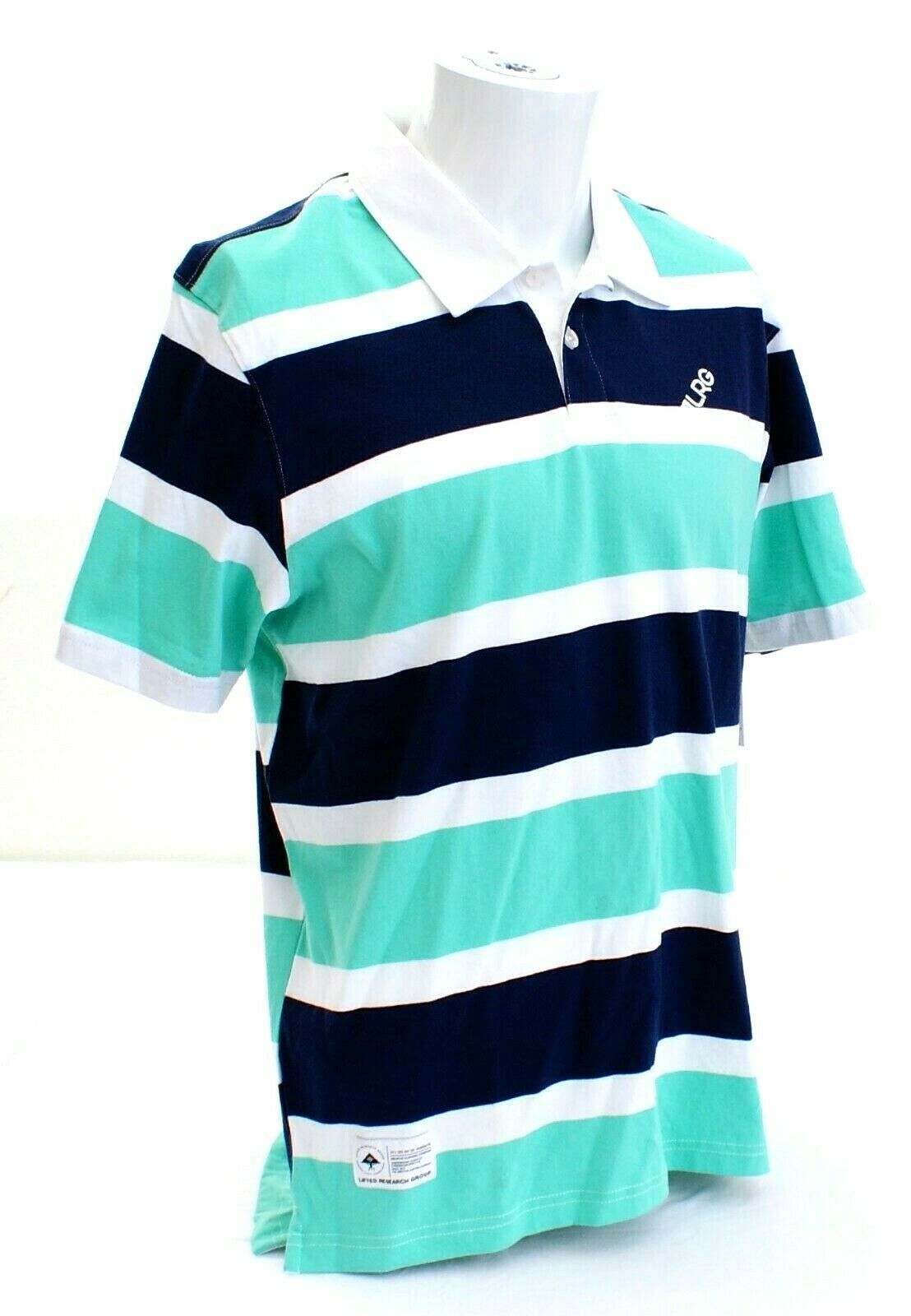 LRG Lifted Research Group Striped Short Sleeve Polo Shirt Men's NWT - Polos