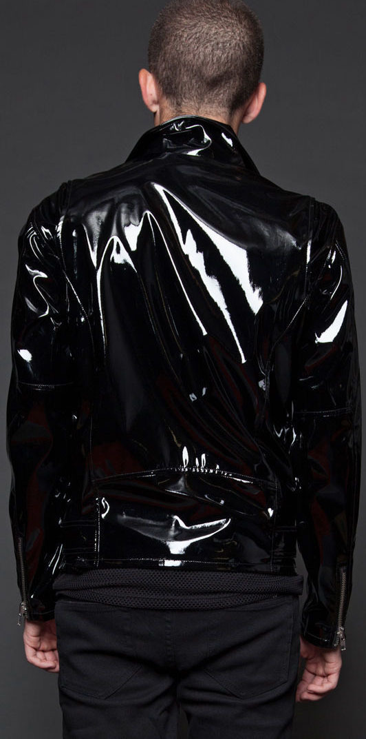 Gothic Moto Motorcycle Jacket Vinyl PVC EMO Service Punk Fetish EMO ...