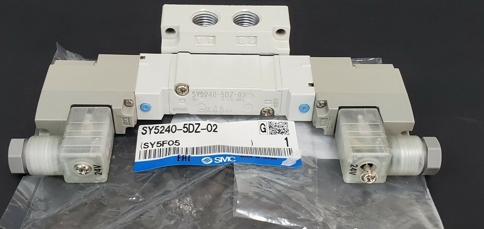 NEW SMC SY5240-5DZ-02 DOUBLE SOLENOID BASE MOUNT VALVE SY52405DZ02, 24V ...