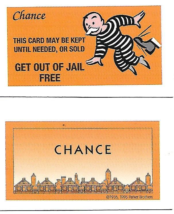 Deluxe Monopoly Chance Cards And 50 Similar Items
