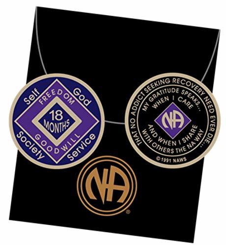 18 Month Blue and Purple NA Medallion Official Narcotics Anonymous Chip ...