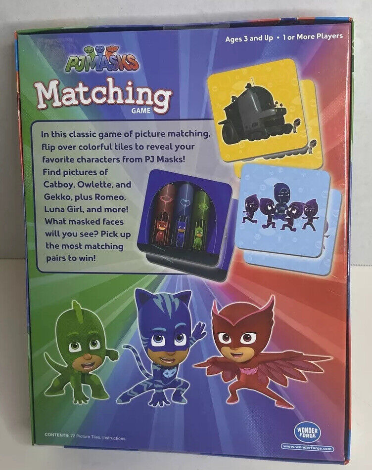 Wonder Forge PJ Masks Matching Game Fun & Fast Memory For Boys & Girls ...