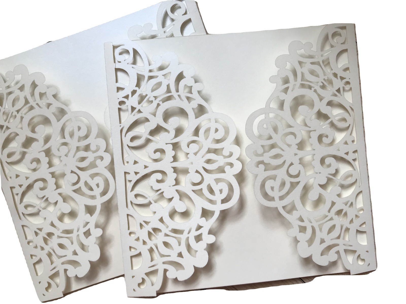 Customized 50pcs Cream laser cut Wedding Invitation,Laser Cut ...