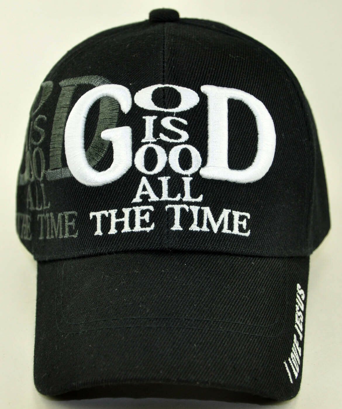 GOD IS GOOD ALL THE TIME I LOVE JESUS CHRISTIAN BALL CAP HAT BLACK ...