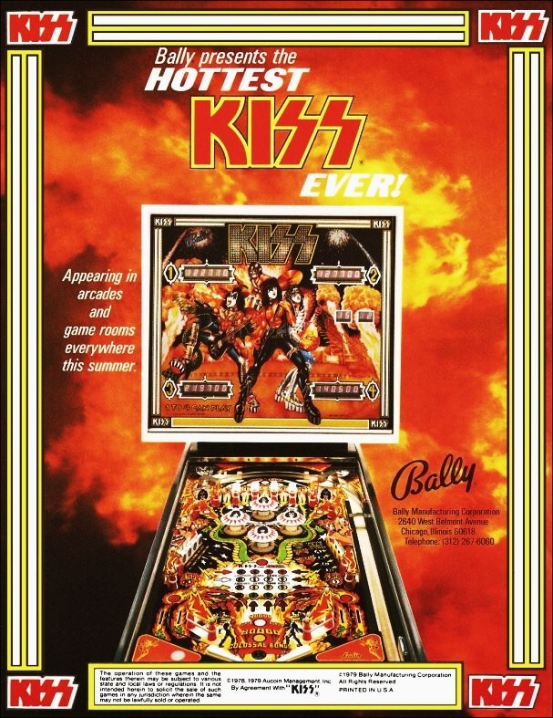 KISS Band / BALLY Custom Reproduction Pinball Stand-Up Display - Games ...