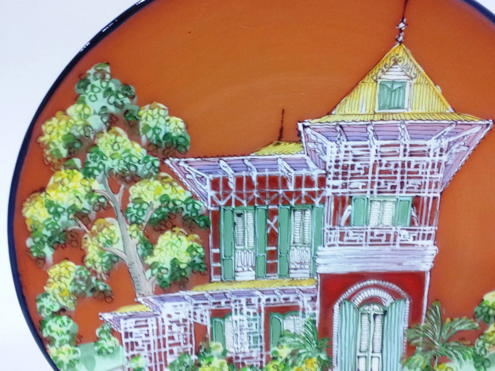 Haiti Two Story Home Clay Plate-9-y067 - Collector Plates