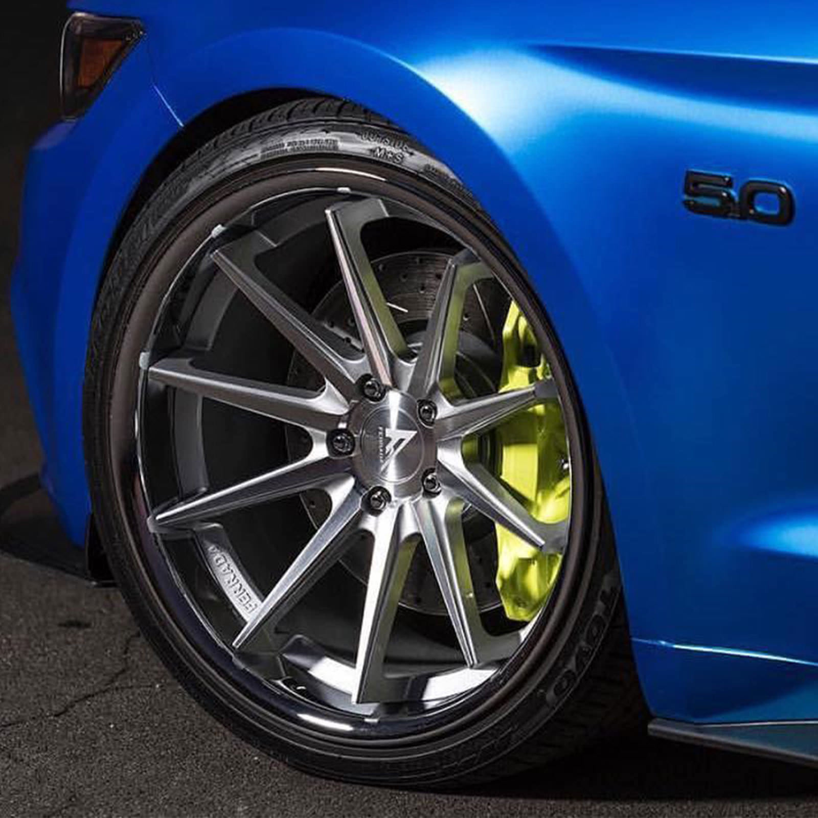 20" Ferrada FR4 20X9 Machine Silver Concave Wheel For S550 Ford Mustang ...