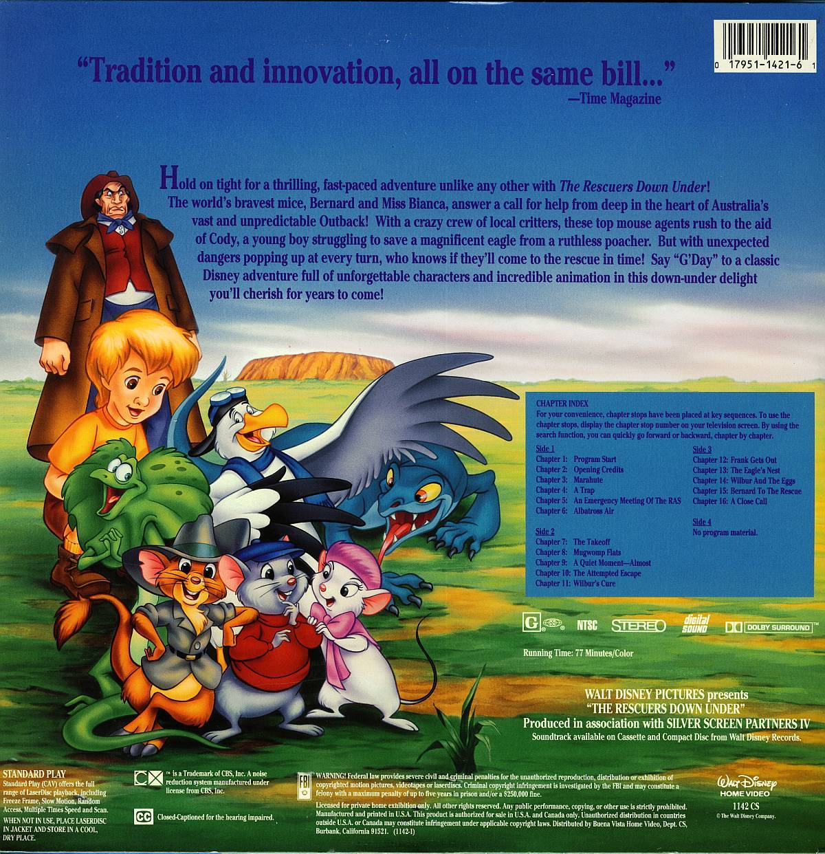 RESCUERS DOWN UNDER DISNEY LASERDISC RARE - Laserdisc